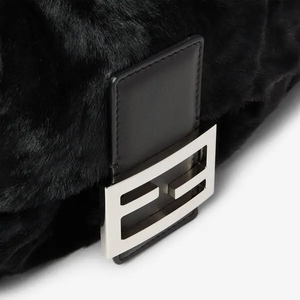 Fendi Baguette® Soft Medium Black Cavallino Leather Bag
